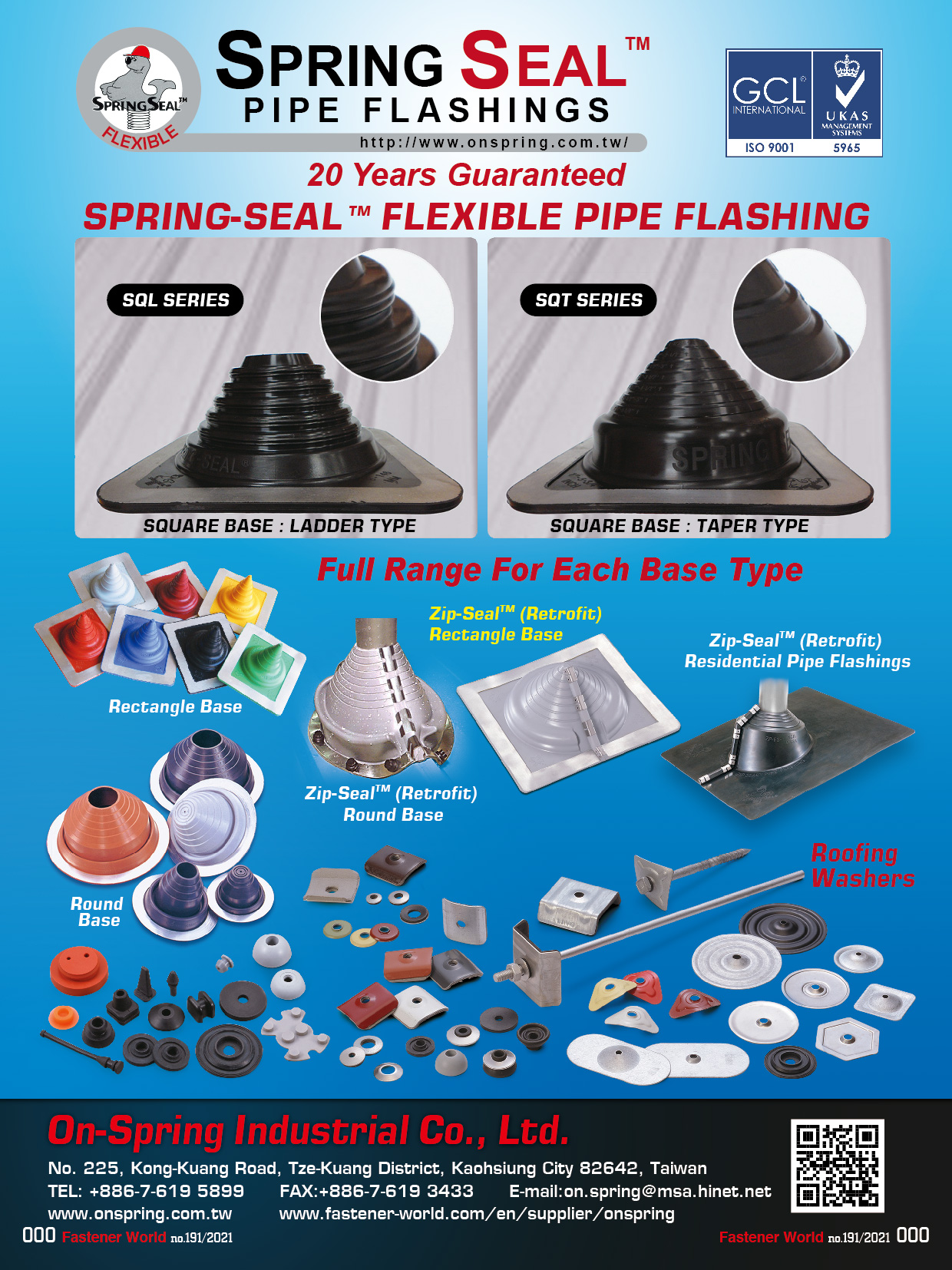 ON-SPRING INDUSTRIAL CO., LTD.Pipe Flashings, Rectangle Base, Round ...